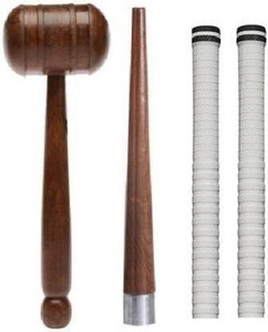 Fitdex 1-Cricket Bat Knocking Hammer, 1-Wooden Cone, 2-White Grip ...