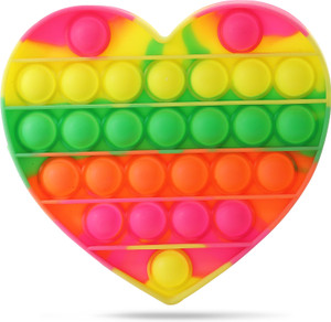 spartan kids Heart Pop It Fidget Toy with Pure Silicon, Push Pop Bubble ...