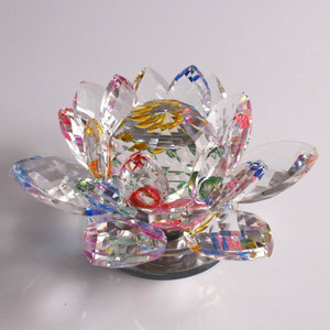 SWISS WONDER Feng Shui Vastu Glass Rotating Crystal Lotus Decorative ...