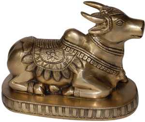 Pink Peony Statue Steed Bull of Shiva Metal Sculpture from India ...