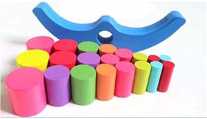 Saiyanshi Colorful Moon Shaped Blocks Baby Wooden Balancing Game ...