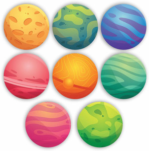 CVANU Planets of Solar System in 3D Look MDF Art Circle Shaped Cutout ...