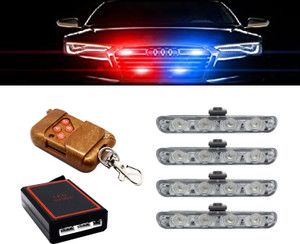 AutoPowerz Red & Blue Multi-function Strobe Light With Remote Car Fancy ...