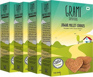 Grami Superfoods Jowar millet cookies (Pack of 4), 600g Cookies Biscuit ...