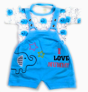 RUKMINI Baby Boys & Baby Girls Party(Festive) T-shirt Dungaree Price in ...