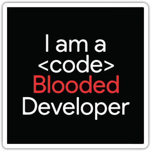 Signoogle Blooded Developer Quotes Laptop Stickers for Programmers ...