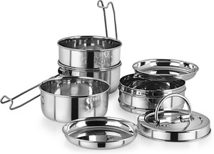 Flipkart.com | NEELAM Stainless Steel Tiffin Plate, 7x4 (1500 Ml) 4 ...