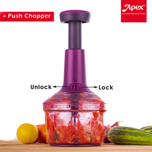 APEX Push & Chop Chopping,Vegetable Chopper, 2 in 1 With Beating Blade ...