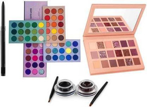 healthy square SHAGGY ROSEGOLD EYESHADOW PALETTE+kajal+eyeliner+BRUSH ...