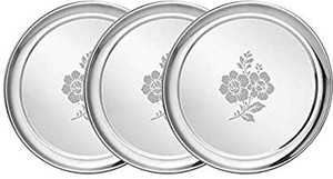 MTC steels stainless steel 22 guage mirror finish 3 pcs dinner plate ...