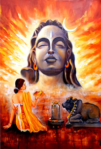 RV SALES 48.26 cm Shiv Ji vinyl sticker for wall dacor WxH: 13x19 ...
