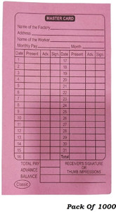 Flipkart.com | JSMSH Paper Attendance Card for Daily Payroll Wages ...