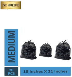 ShopeeBee MEDIUM GARBAGE BAGS / BLACK 19*21 INCHES Medium 1 L Garbage ...