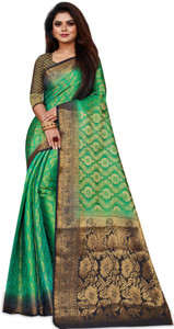 Buy SHREE SADHI FASHION Self Design, Woven, Embellished Kanjivaram Art ...