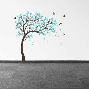 Wallzone 287.02 cm Colorful Tree|Nature Multicolor Pvc Vinyl ...