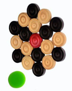 EmmEmm Carrom Set With 1 Striker and 24 Wooden Coins Carrom Pawns Price ...