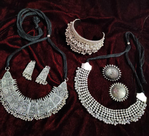 FusionPluss Alloy Silver Silver Jewellery Set Price in India - Buy ...
