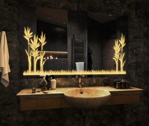 modiguard Fine led mirror 51 Indian grass designh with touch sensor ...