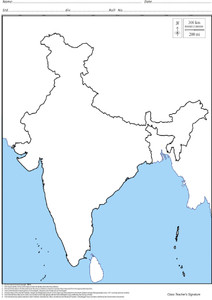 India Outline map (200 Nos)| A4 Size Multipurpose map For School ...