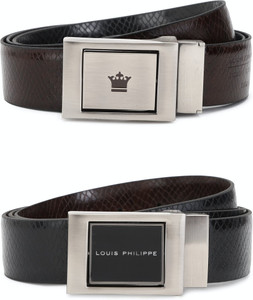 LOUIS PHILIPPE Men Formal Black Genuine Leather Belt Black - Price in ...