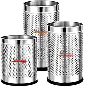 Shivom steel Steel Perforated Open Dustbin (Small, Medium and Large ...