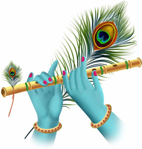 StickerYard 55 cm Krishna Flute in hands Self Adhesive Sticker Price in ...