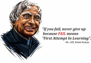 StickerYard 55 cm Apj Abdul Kalam Fail 'First Attempt in Learning' Self ...