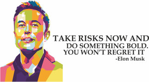 StickerYard 45 cm Alon Musk Take Risk Quote Self Adhesive Sticker Price ...