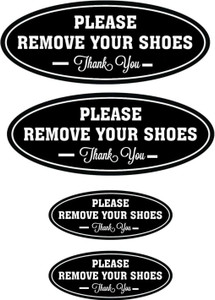 HindK Store 20.32 cm PLEASE REMOVE YOUR SHOES STICKER Self Adhesive ...