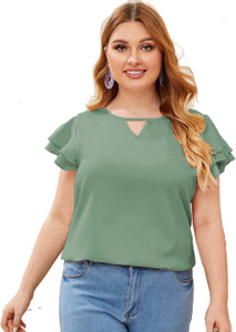 Casual Solid Women Light Green Top Price in India - Buy Casual Solid ...