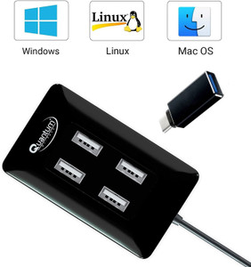 QUANTUM LatestVersion Quantum6633 4-Port USB Hub (Multicolor) With TYPE ...