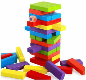 Toyzzilla 54 PCS Wooden Zenga Block Tower Game For Kids, Family and ...