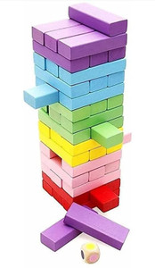 Toyzzilla 54 PCS Wooden Zenga Block Tower Game For Kids, Family and ...