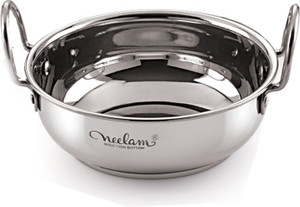 NEELAM Stainless Steel 12 (22G) Induction Bottom Kadai, 1500 ML ...