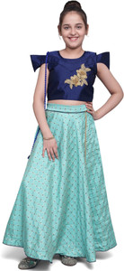 NTK Girls Lehenga Choli Fusion Wear Embroidered Lehenga Choli Price in ...