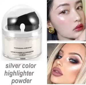 tanvi27 Shimmery Shiny Face Makeup Shimmer Powdery Silver Highlighter ...