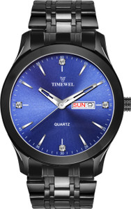 TIMEWEL STYLISH BLACK METAL BLUE DIAL WATCHES-MENS Analog Watch - For ...
