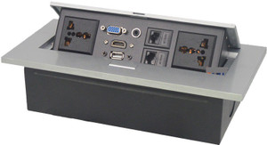 VIBOTON Hydraulic Pop Up Box/Cable Cubby with HDMI,Audio,LAN,USB and ...