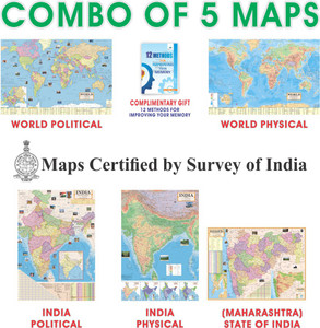 MAPS FOR UPSC (PACK OF 5 MAPS/CHART) MAHARASHTRA POLITICAL ...