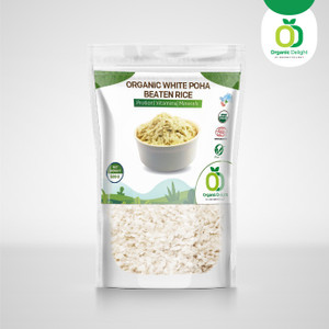 Organic Delight White Poha/Beaten Rice 500GMS Poha (Broken Grain ...