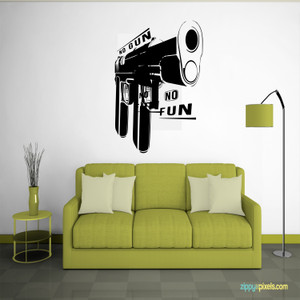 Devil designs 45 cm Wall Decals ' gun shooting ' Wall Stickers (PVC ...