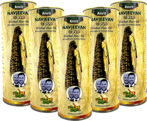 Amrit Navjeevan Gold Antibaldness Hair Oil (Pack of 5) Hair Oil - Price ...