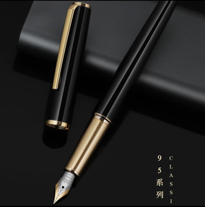 Levin jinhao 95 matte black fountain pen gold clip shine black Fountain ...