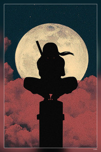 Itachi Uchiha Anime Fanart Moon Naruto Sasuke Sharingan Matte Finish ...
