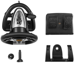 PTCMart Wheel Steering and Pedals Racing Controller for Car Racing ...