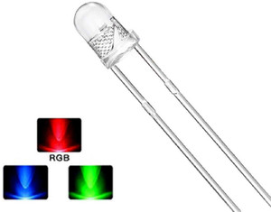 Wizzo (Pack of 20) Transparent Auto Flash RGB LED 5mm, 3V DC Multicolor ...