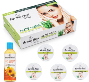 AROMA AINA Professional ALOE VERA Hydra Treatment Facial Kit 5 Steps ...