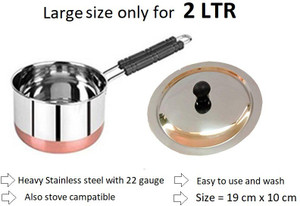 Manoj Steels Sauce Pan 19 cm diameter with Lid 2 L capacity Price in ...