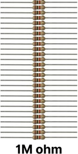 Prime Intact 50 piece of 1M ohm Resistor Electronic Components ...