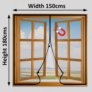 Lifekrafts Polyester Adults Washable Polyester MAGNETIC WINDOW MOSQUITO ...